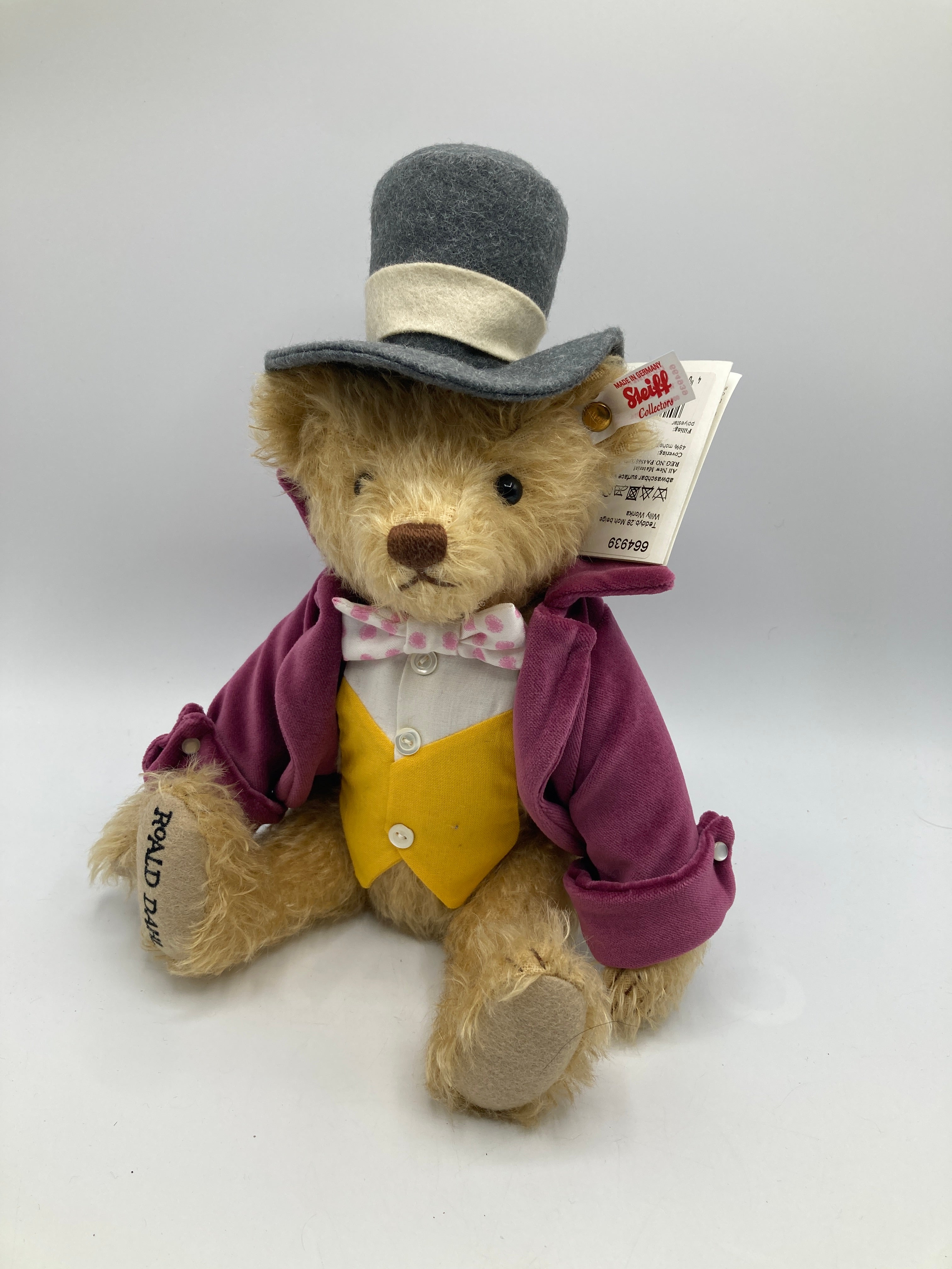 Steiff Dressed Mohair Willy Wonka Teddy Bear With All IDs | My Site