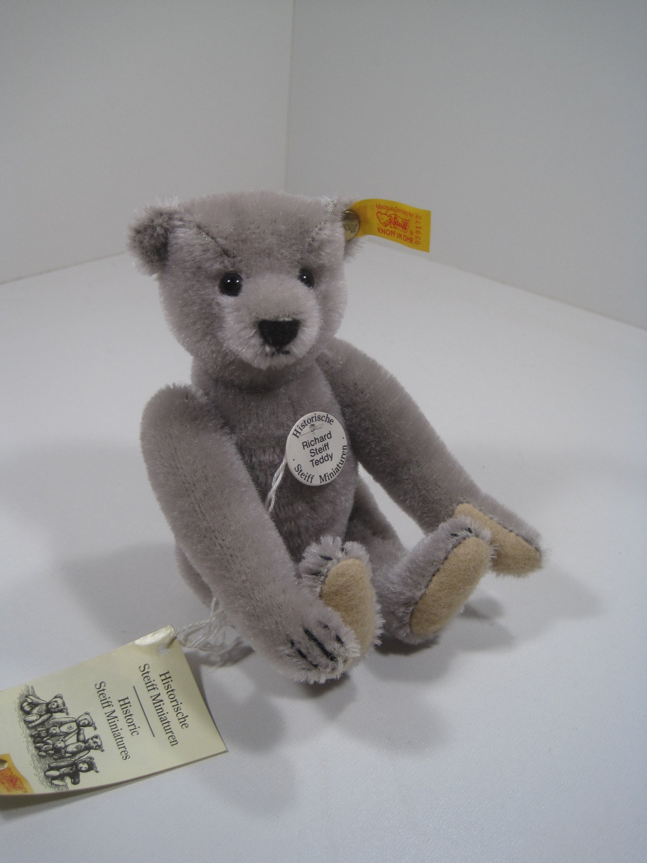 Steiff Grey Mohair Richard Steiff Miniature Teddy Bear Replica With All ...