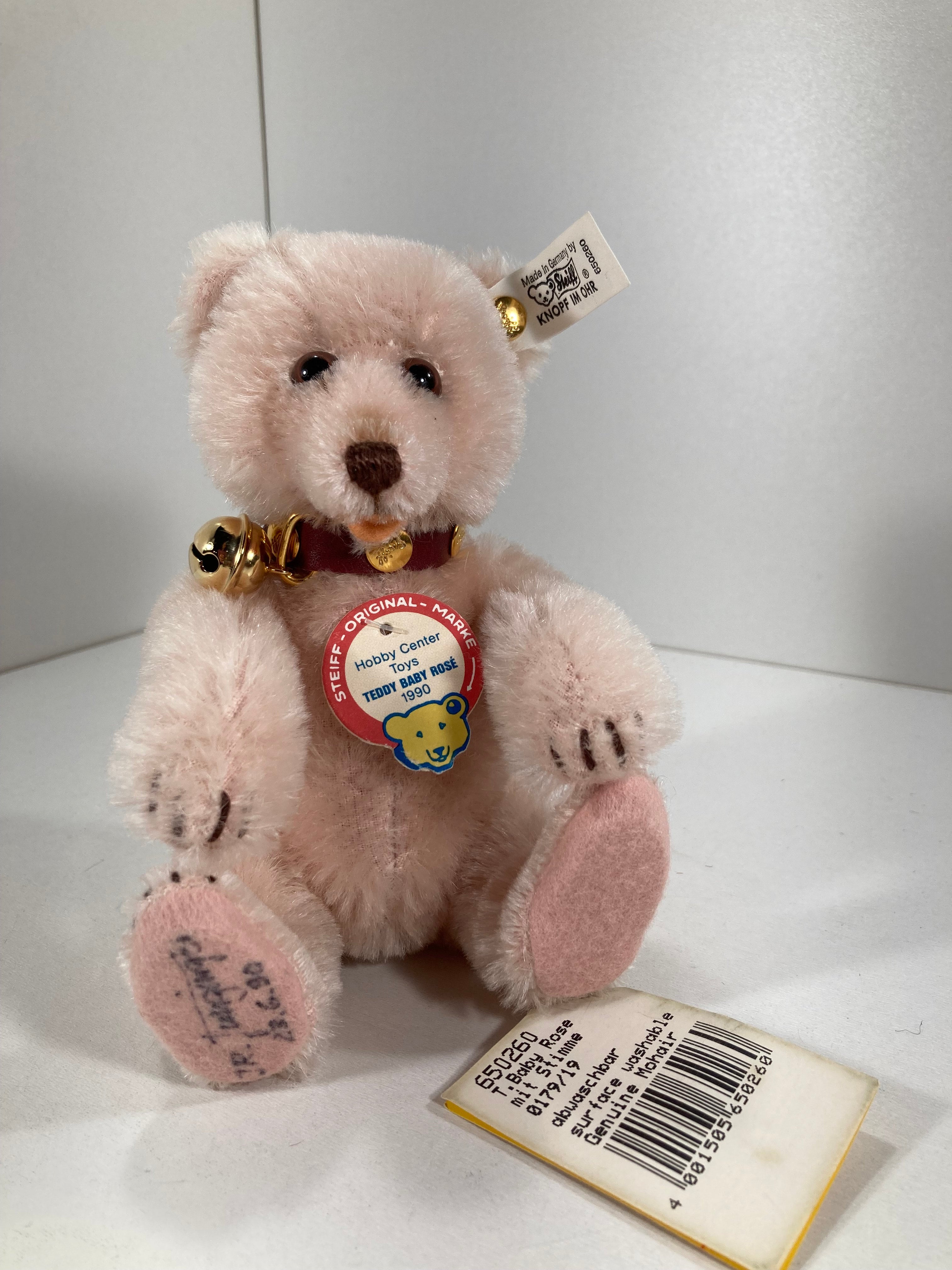 Steiff Teddy Baby Rose Pink Mohair Bear With All IDs | My Site