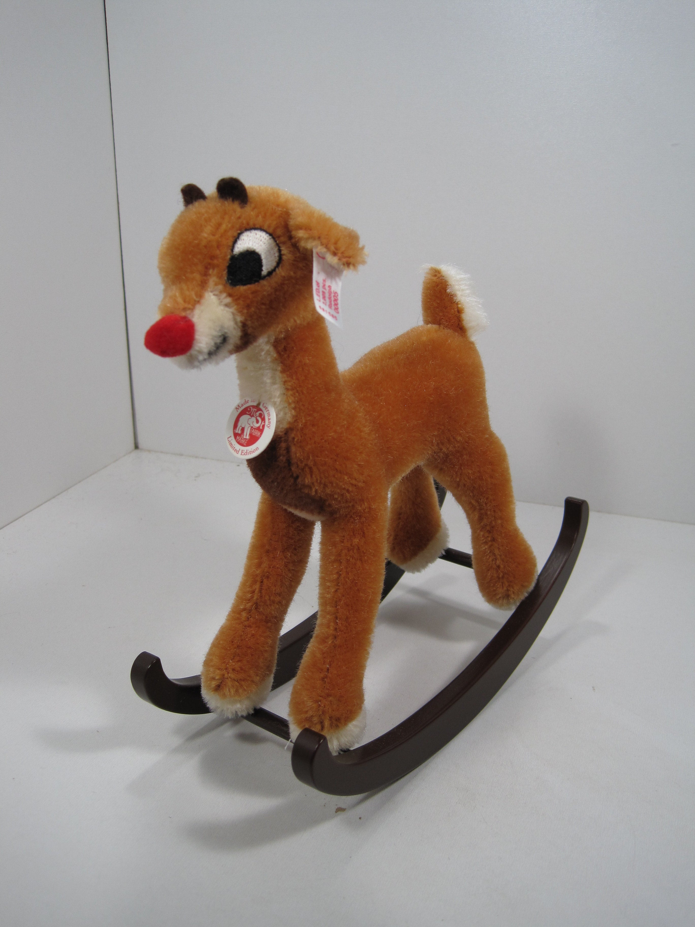 Steiff Mohair Rudolph The Red Nosed Reindeer On Rockers With All IDs ...